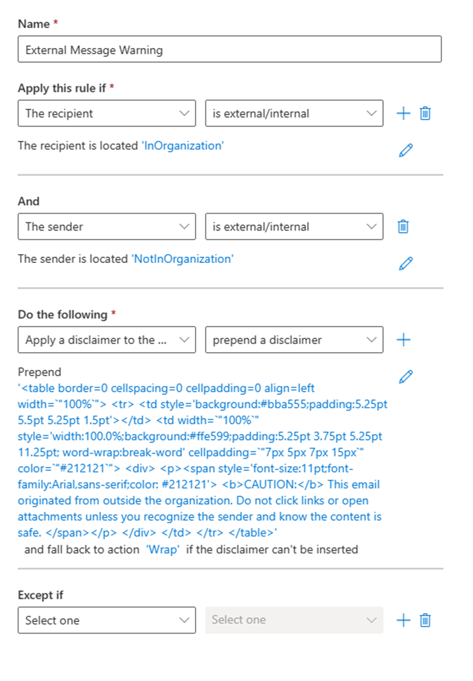 Create External Email Banner · Corr Cloud